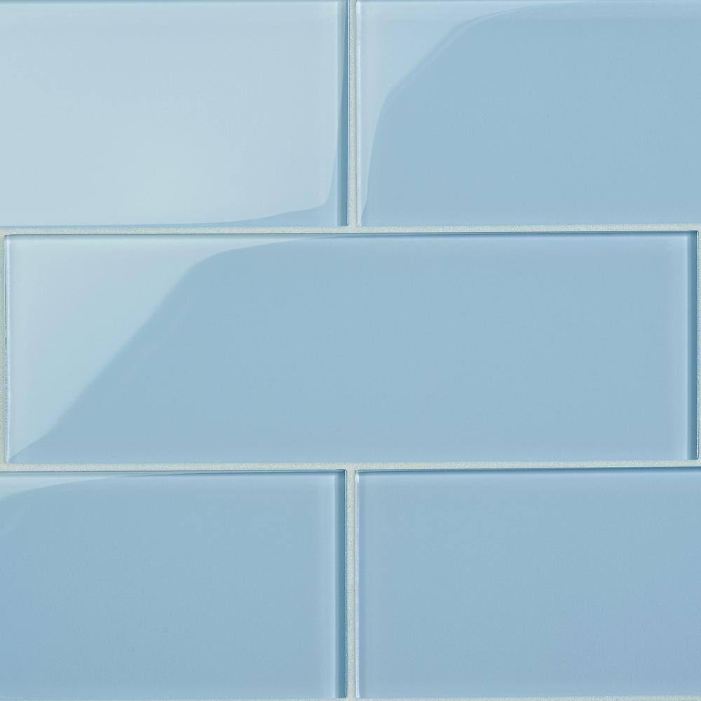 Ivy Hill Tile Contempo Blue Gray Polished 4 in. x 12 in. x 8 mm Glass ...