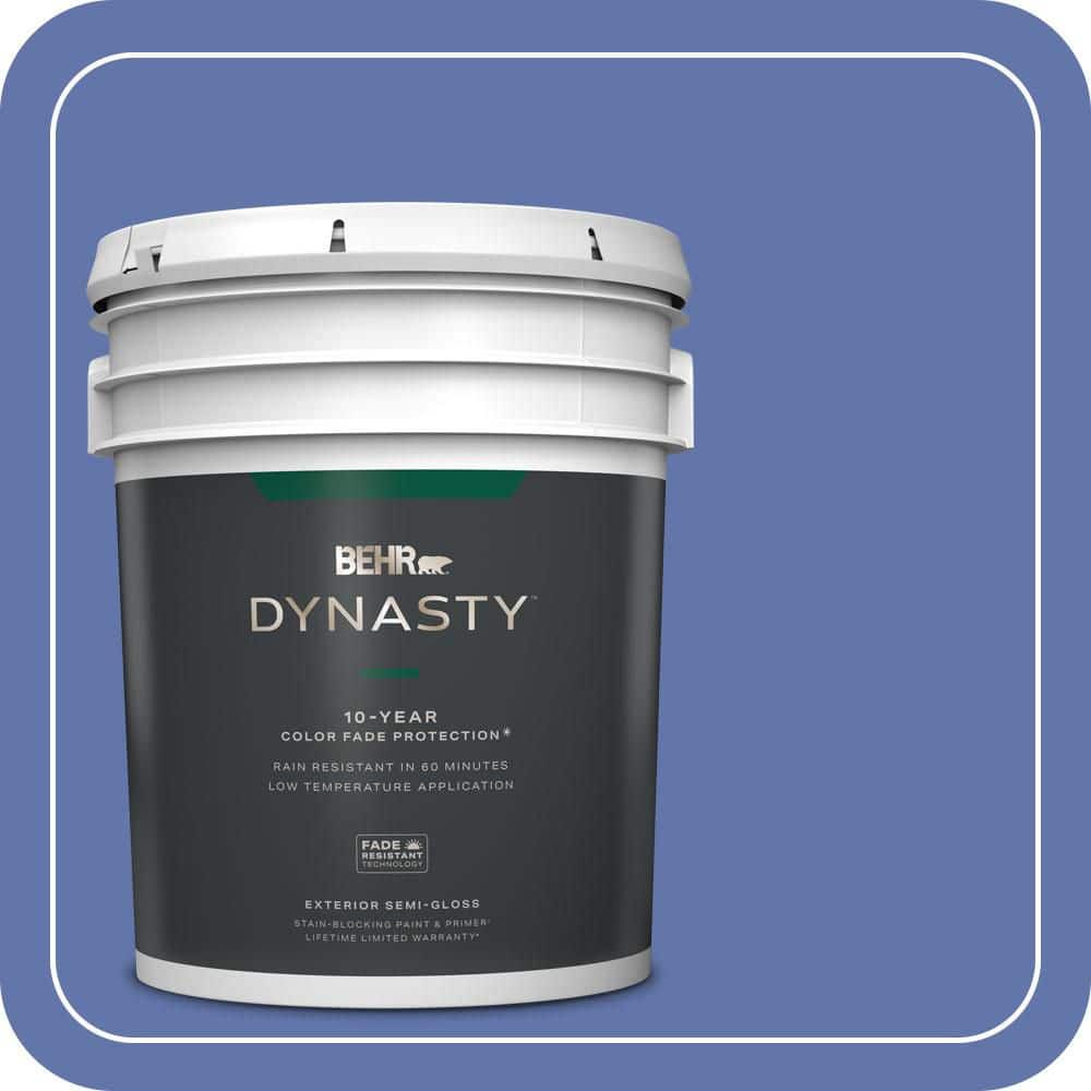 BEHR DYNASTY 5 gal. #600B-6 Sudden Sapphire Semi-Gloss Exterior Stain ...