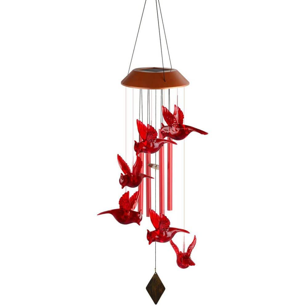 Phewnyzo Solar-Powered Wind Chime with Aluminum Tubes and Night Light ...