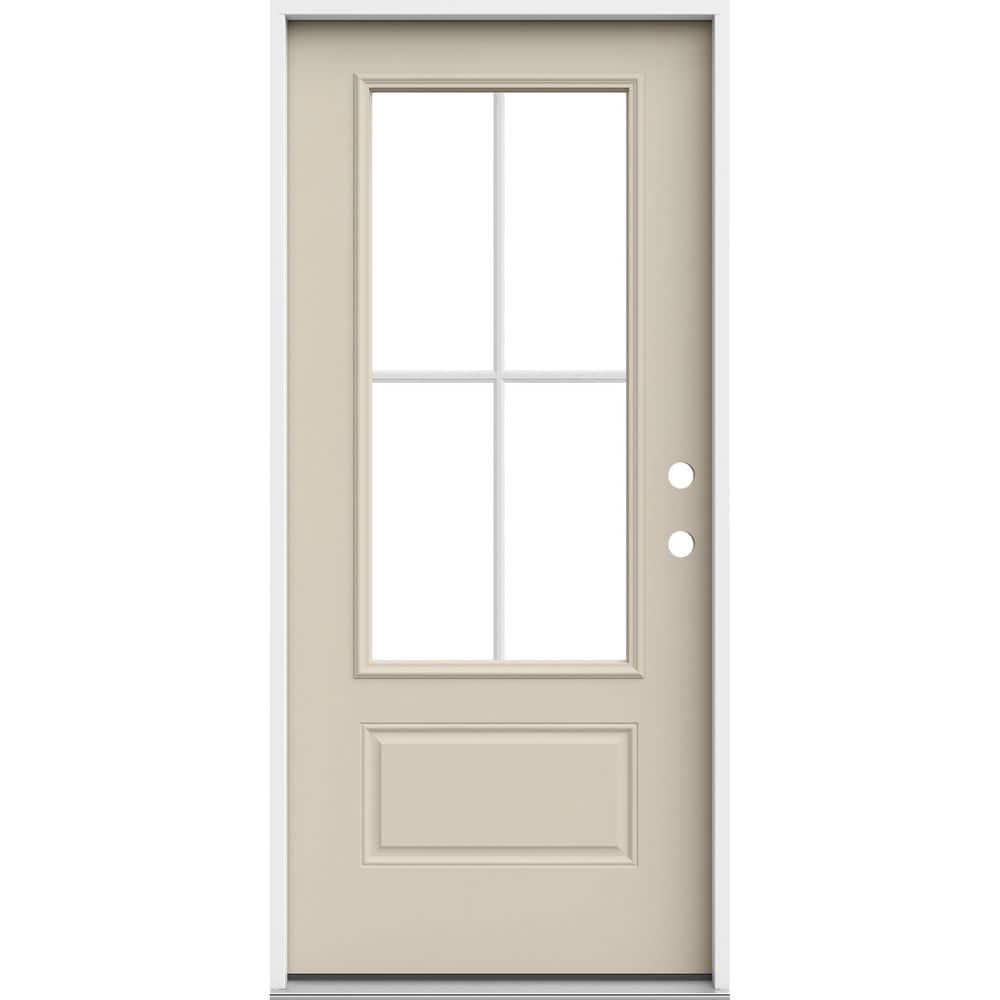 JELD-WEN 36 in. x 80 in. 1 Panel Left-Hand/Inswing 3/4 Lite Clear Glass ...