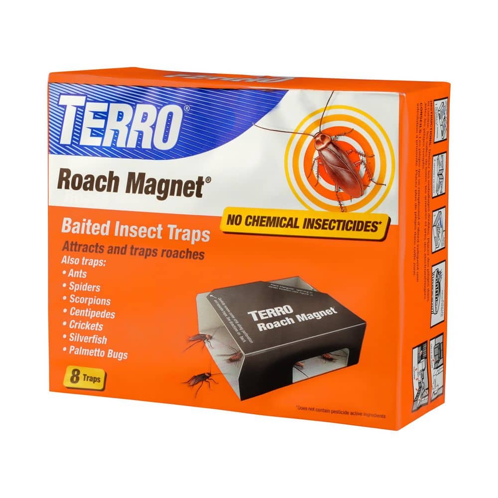 TERRO Roach Magnet Baited Insect Traps (8-Pack) T256-8 - The Home Depot