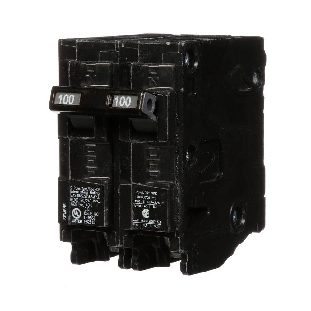 Siemens 100 Amp Double-Pole Type HQP 65kA Circuit Breaker Q2100HH - The ...