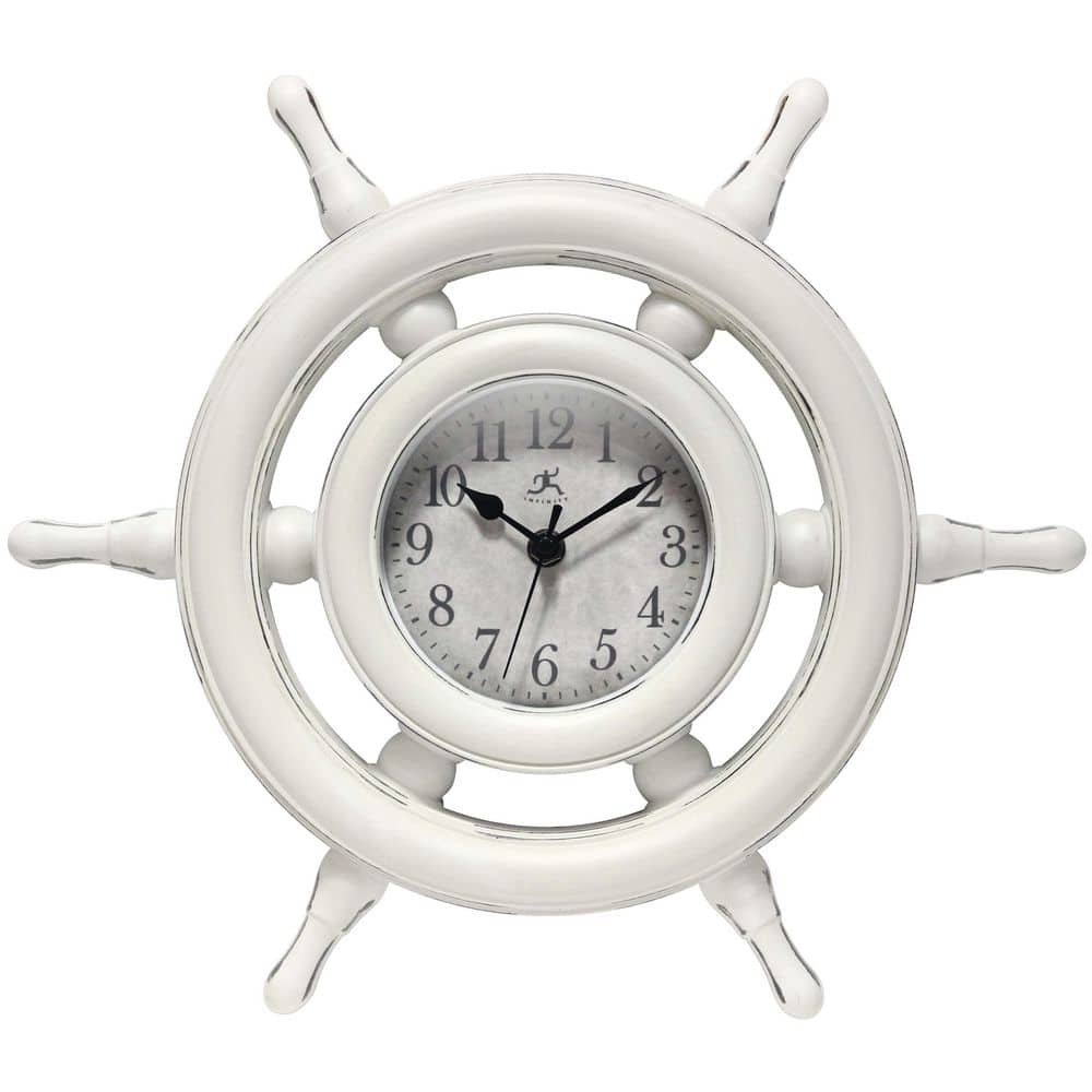 Infinity Instruments Captain's Wall Clock, Ivory, 15 in. 20357AW-4583 ...