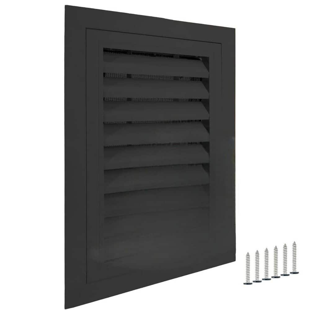 KIWDZFU 12 in. x 18 in. Gable Vent Black Aluminum Alloy Wall Vent ...