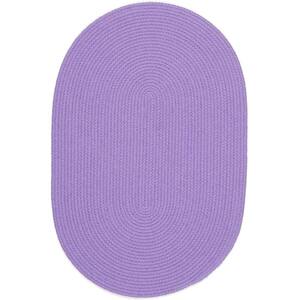 Rhody Rug Joy Braids Solid Violet 2 ft. x 4 ft. Oval Indoor/Outdoor ...