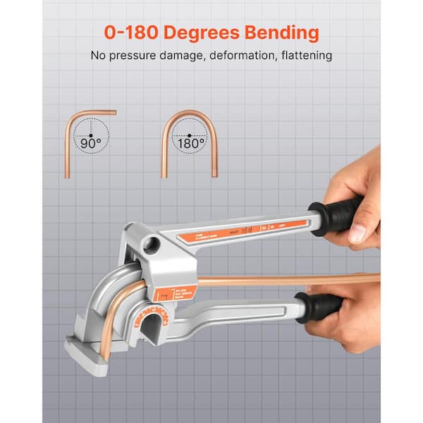 VEVOR 3 in 1 Pipe Bender 1/4 in. to 1/2 in. Manual Level Tube Bender 0 ...