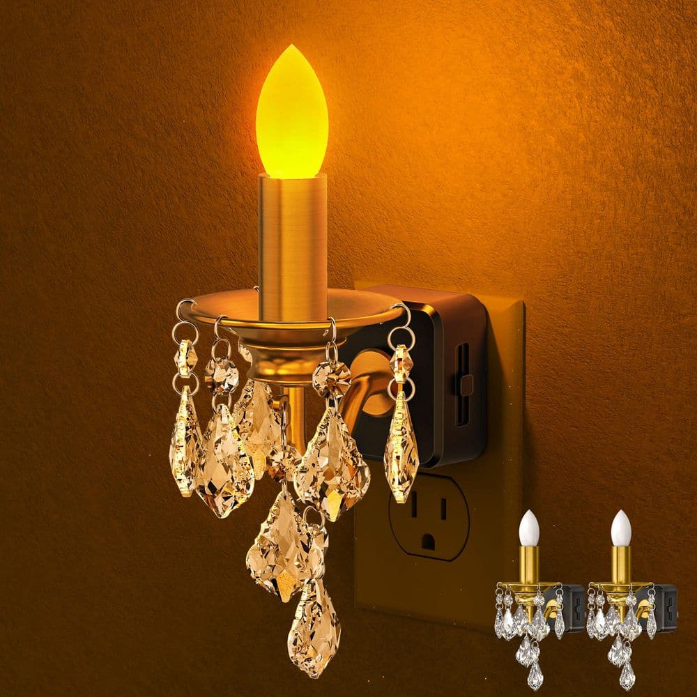 YANSUN 3 in. 1-Light Black Integrated LED Flameless Candle Mini Wall ...