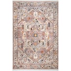 nuLOOM Ethel Medallion Fringe Light Brown 5 ft. x 8 ft. Area Rug ...