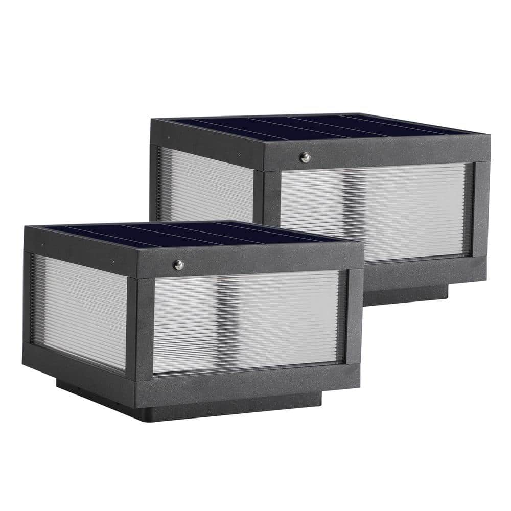 Logmey Solar Post Light Black Motion Sensing LED 12x12 Deck Post Light ...