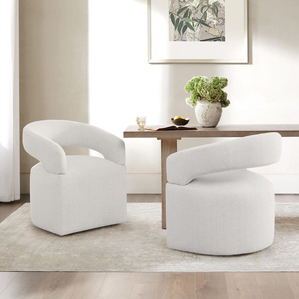 Spruce & Spring Octavian Hemp Fabric Dining Chair with Removable ...