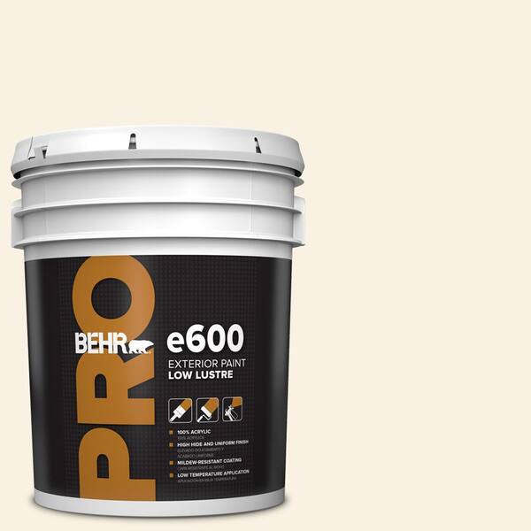 BEHR PRO 5 gal. #W-F-100 Belgian Cream Low Luster Exterior Paint ...