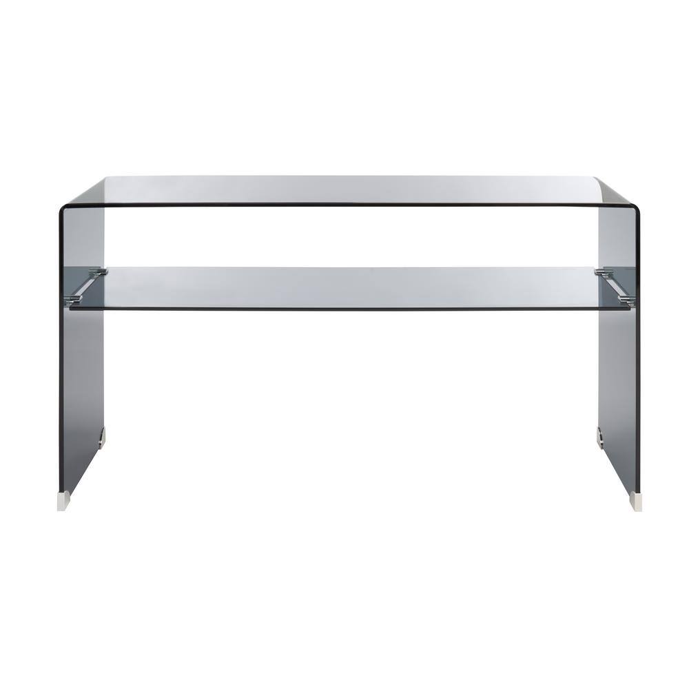 SAFAVIEH Dash 29.5 in. Clear/Gray Rectangle Glass Console Table ...