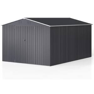 Reviews for Sizzim 10 ft. W x 12 ft. D Black Metal Storage Shed with ...