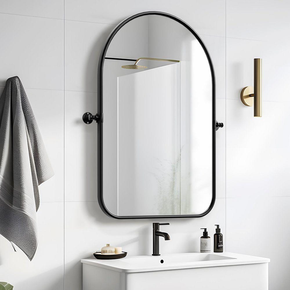 Wooakway Black 1-Piece 23 in. W x 32 in. H Arch Metal Accent Wall ...