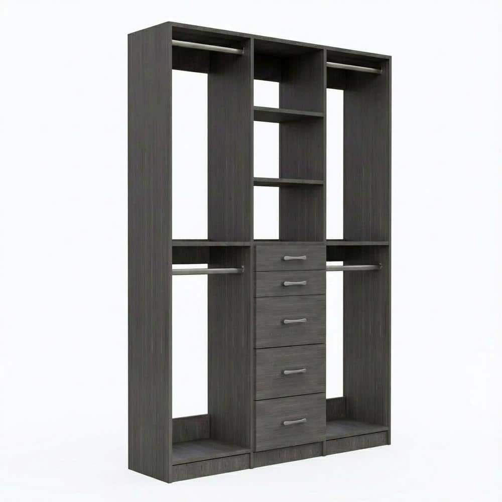 MODULAR CLOSETS Alto Collection 78 in. W Grey Wall Mounted 2-Double ...