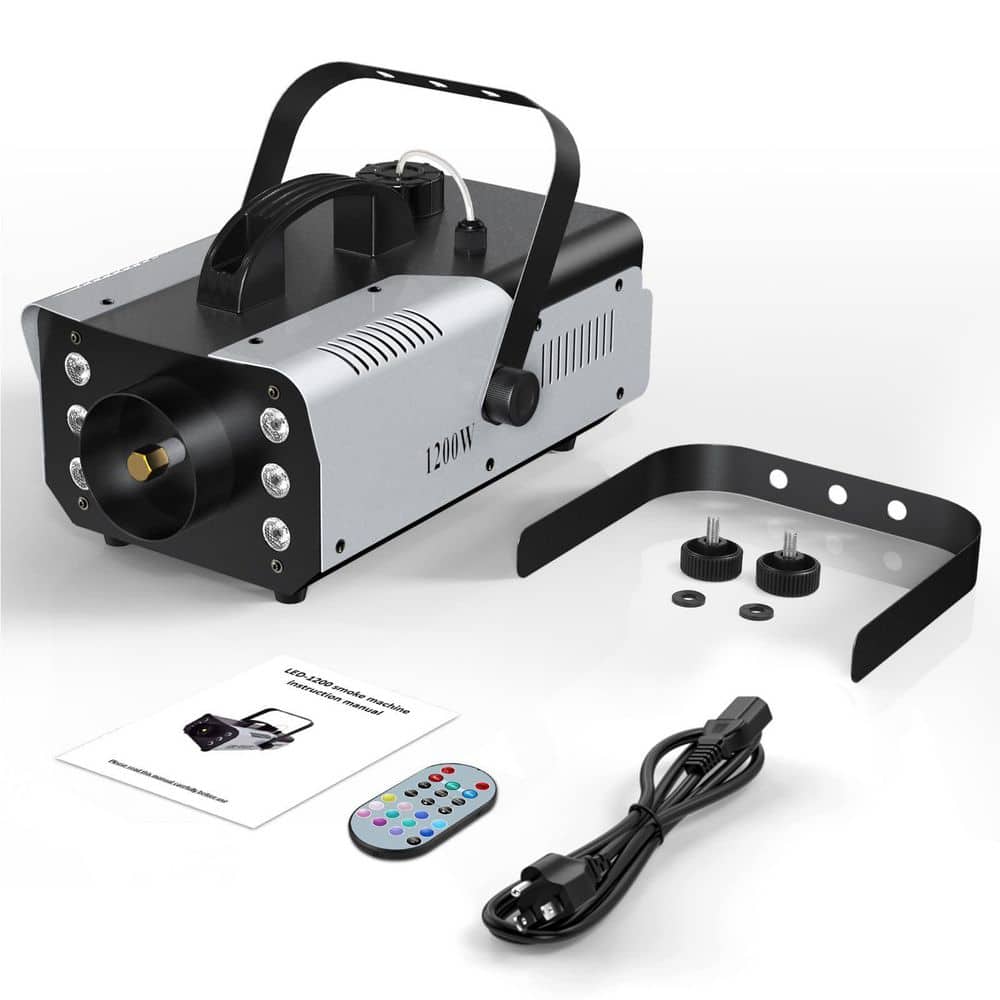 Justincity 1200-Watt RGB Fog Machine with 6 Colorful LED Lights, 1 ...