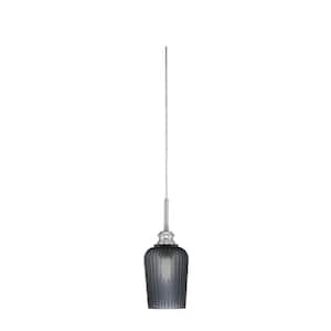 Albany 60-Watt 1-Light Brushed Nickel Pendant Mini Pendant Light Smoke ...