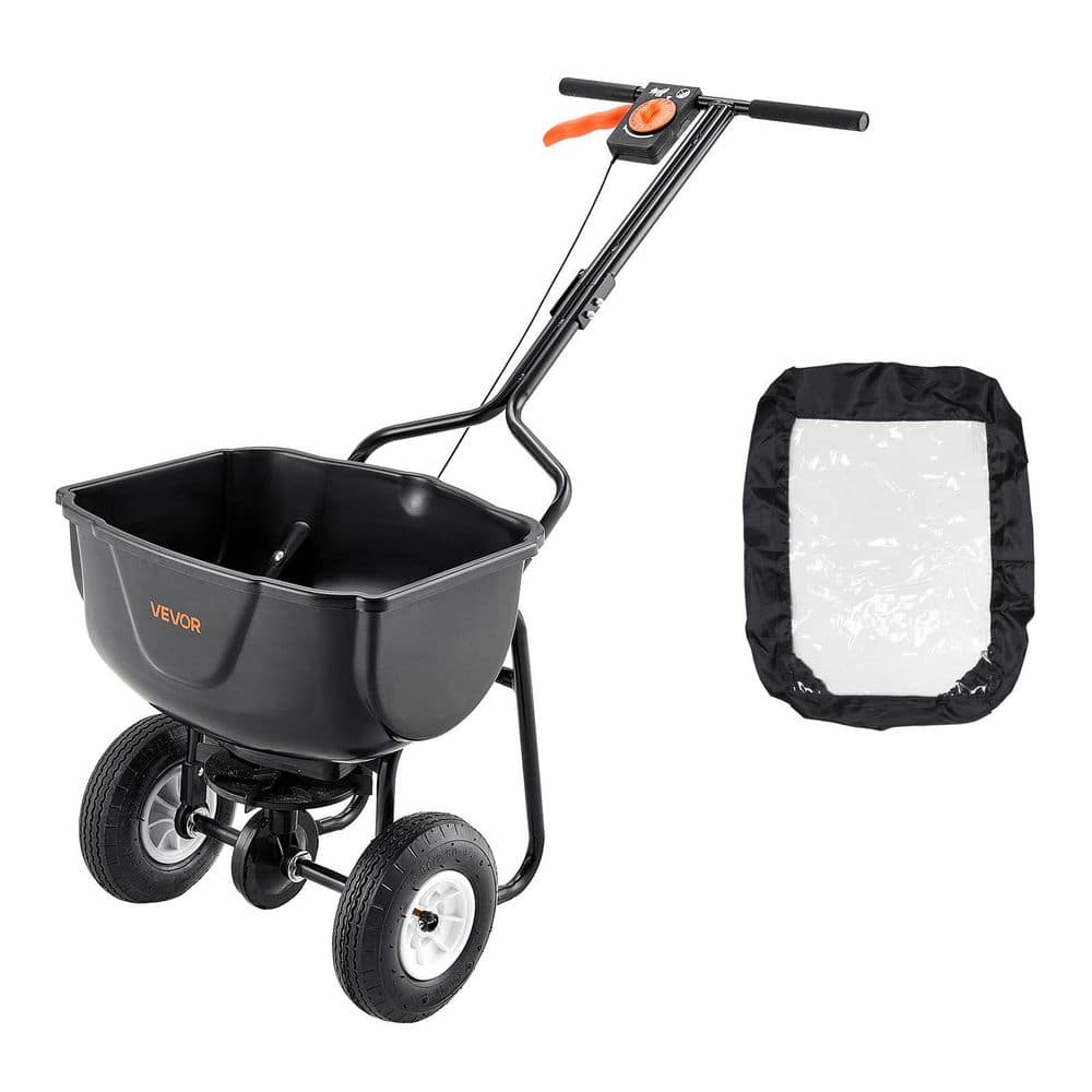 VEVOR Broadcast Spreader, 60 lbs. Capacity, Walk-Behind Push Spreader ...