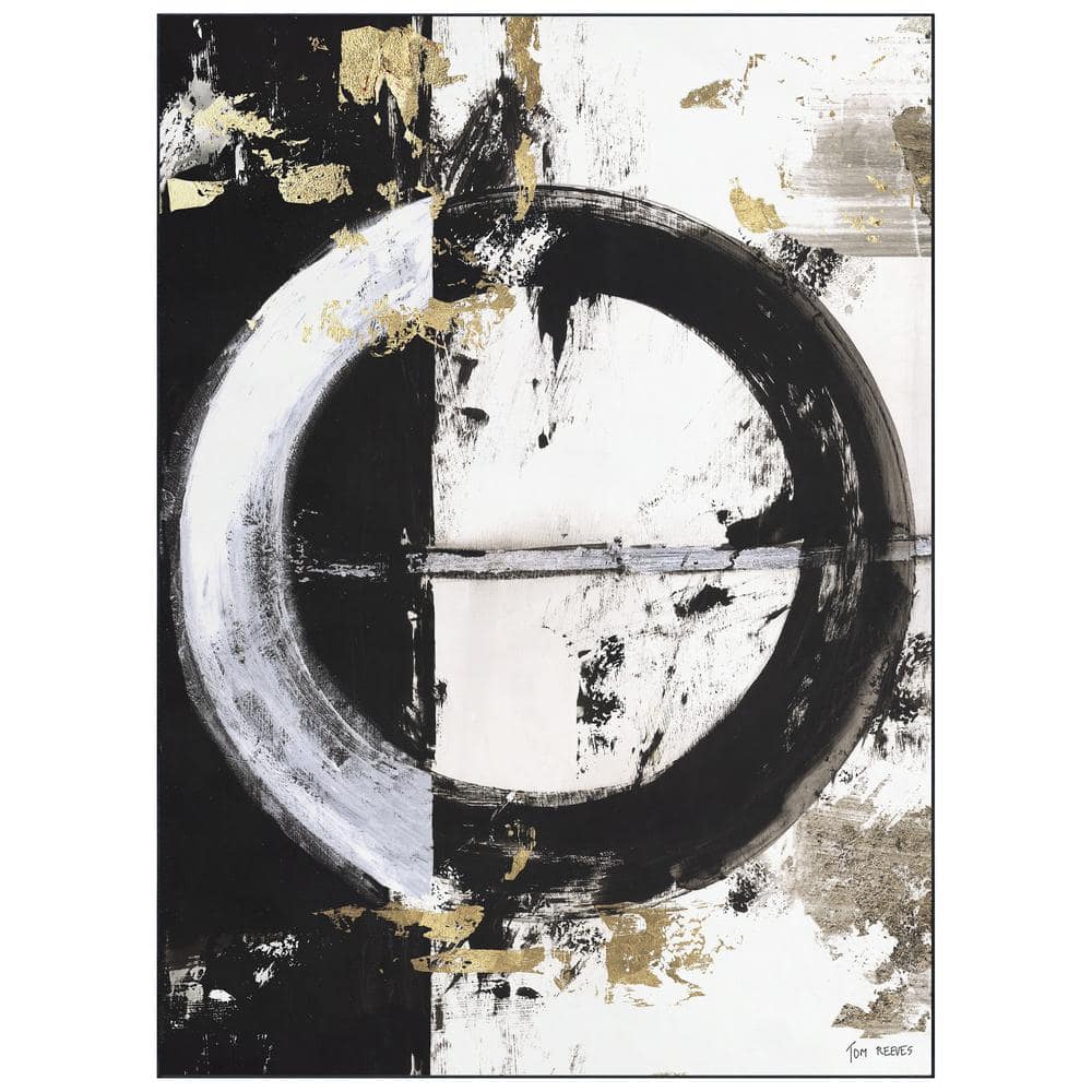 Empire Art Direct Black Evoke 8 ft. x 10 ft. I Washable Circle Art Area ...