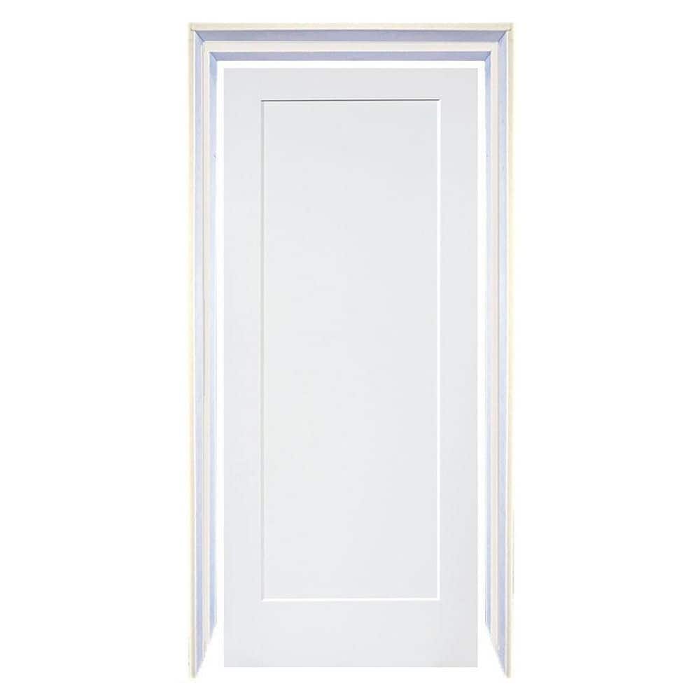 Kimberly Bay 80 in. H x 24 in. W 1-Panel Shaker White Solid Core Wood ...