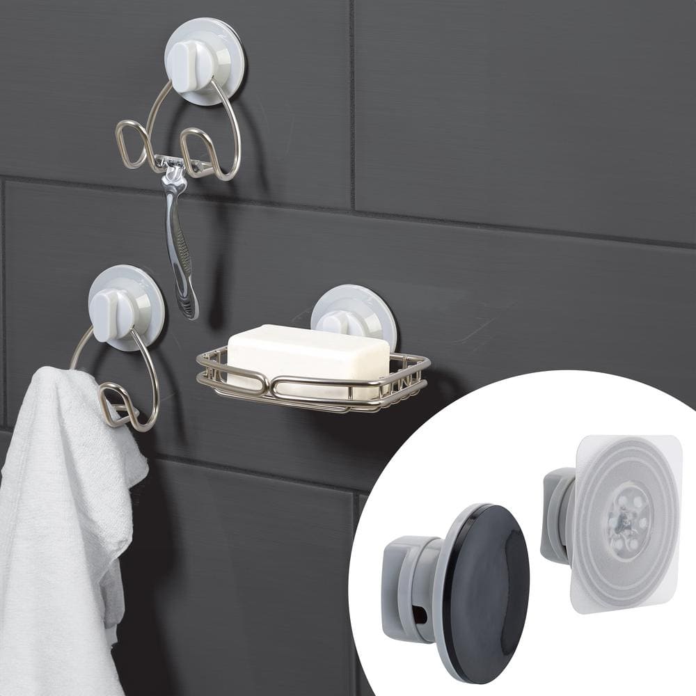 Zenna Home Rustproof Adhesive or Suction J-Hook Robe/Towel Hooks, 2 ...