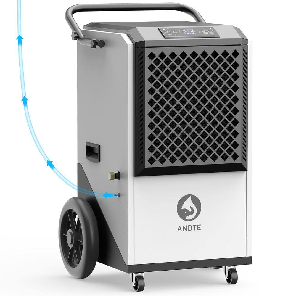 ANDTE 230 pt. 8,000 sq. ft. Heavy-Duty Quiet Dehumidifier in White with ...
