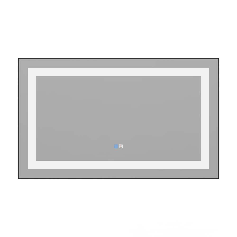 ExBrite LumiCont 48 in. W x 36 in. H Large Rectangular Black Framed ...