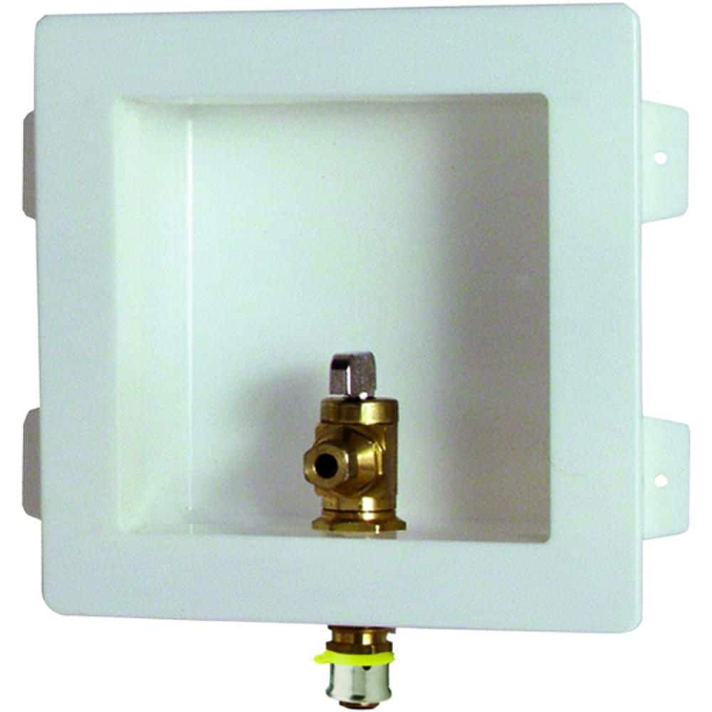 Viega PureFlow 1/2 in. Press Ice Maker Outlet Box-1 1/4 Turn Brass ...