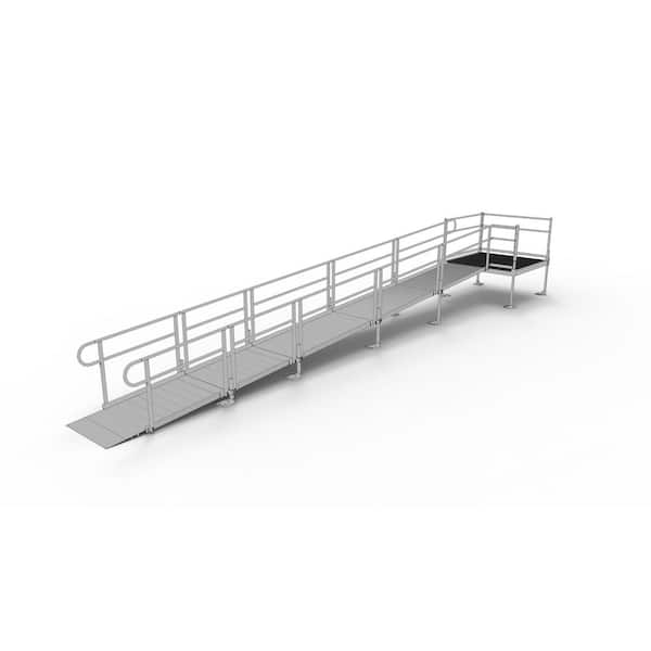 EZ-ACCESS PATHWAY 26 ft. Straight Aluminum Wheelchair Ramp Kit with ...