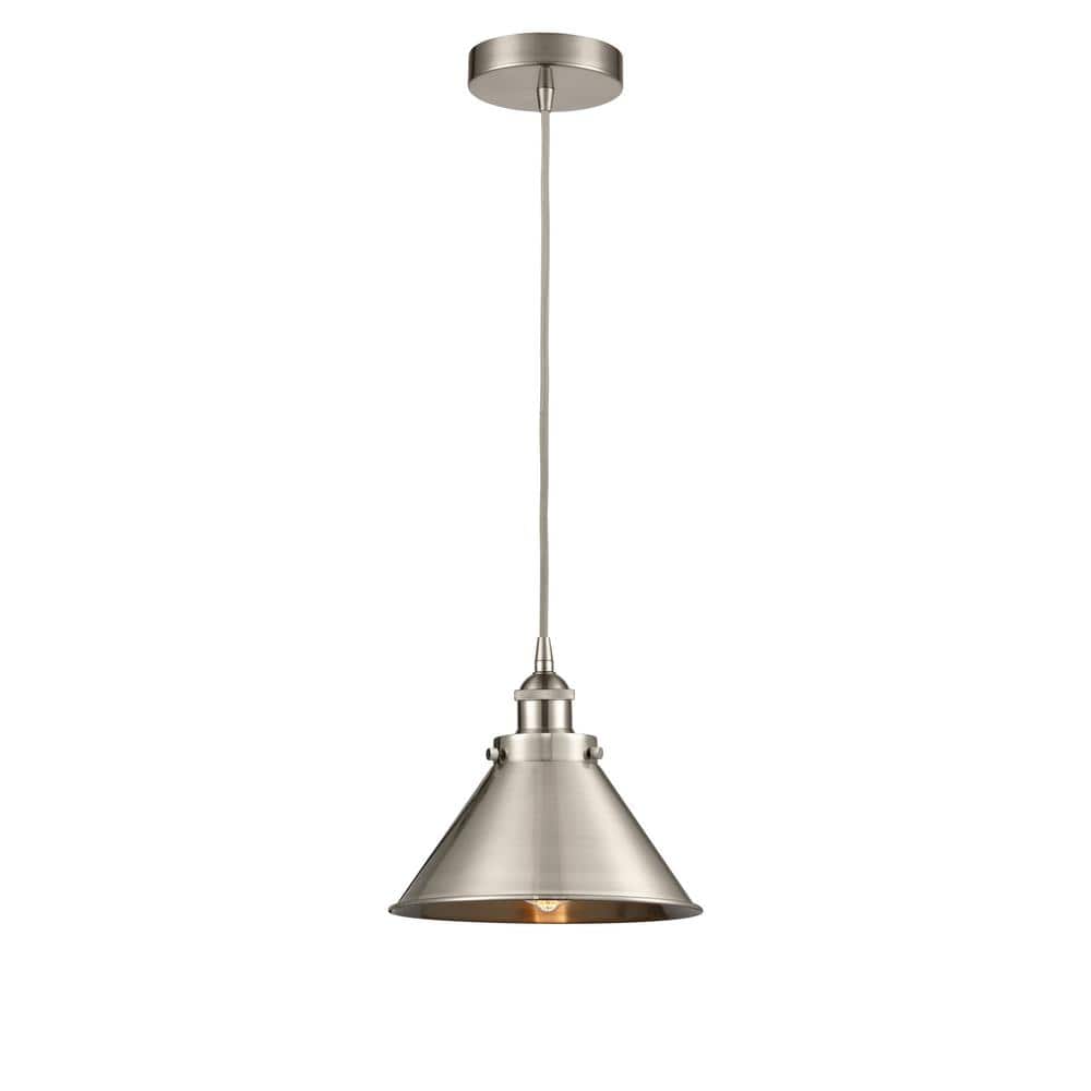 Innovations Briarcliff 1-Light Brushed Satin Nickel Shaded Pendant ...