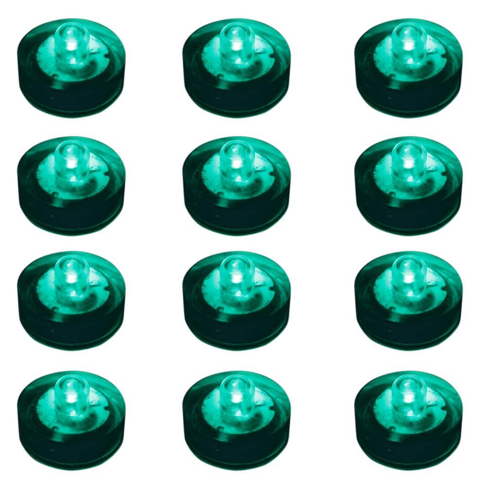 LUMABASE Teal Submersible LED Lights (Box of 12)-69012 - The Home Depot