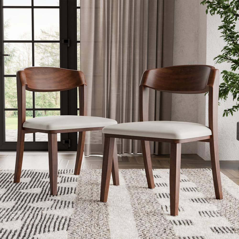 Furniture of America Shelun IV Rich Walnut Fabric Upholstered Dining ...