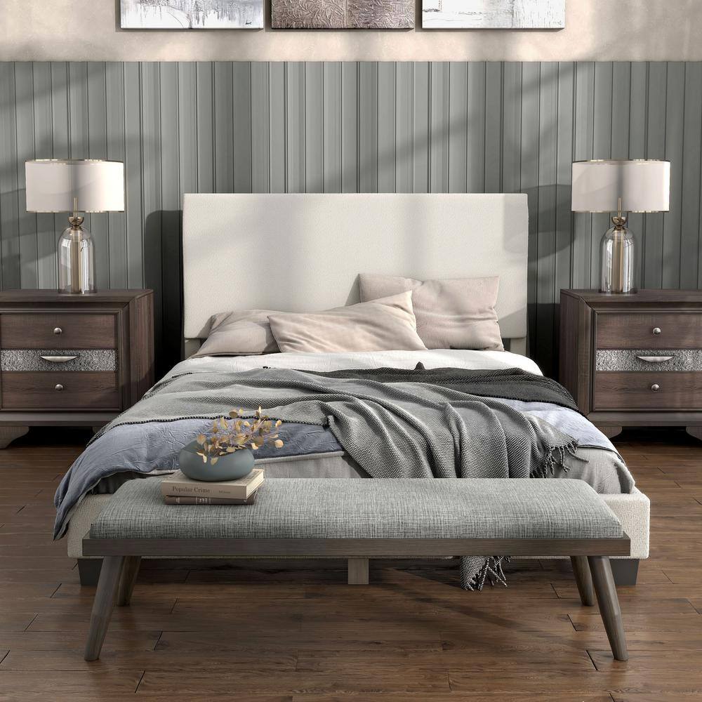Furniture of America Lumi White Simple Standard Boucle Fabric ...