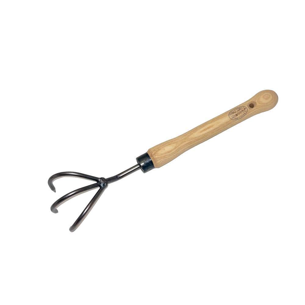 DeWit 15 in. 3-Tine Hand Cultivator with 12 in. Midsize Handle Head 3 ...