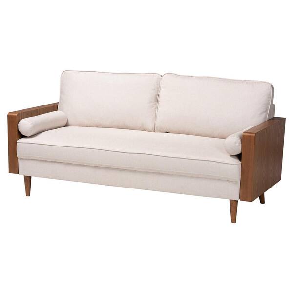 Baxton Studio Harleson 72 in. Wide Straight Arm Fabric Rectangle Sofa ...