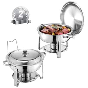 SVOPES Chafing Dish Buffet Set, 5 qt. 4-Pack, Silver, Stainless Steel ...