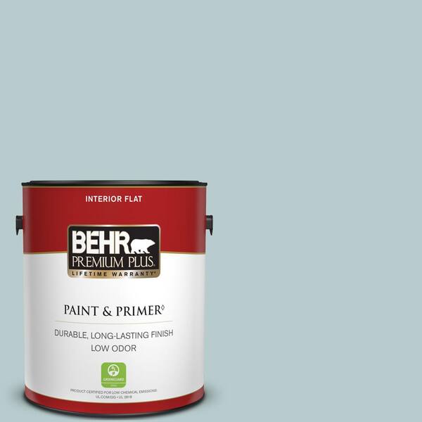 BEHR PREMIUM PLUS 1 gal. #MQ3-54 Dayflower Flat Low Odor Interior Paint ...