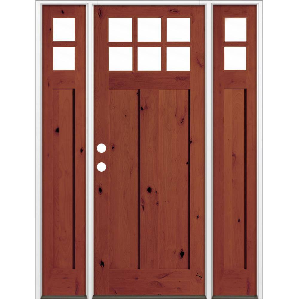 Krosswood Doors 70 in. x 96 in. Knotty Alder Right-Hand/Inswing 6 Lite ...