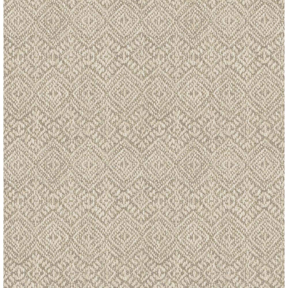 A-Street Prints Beige Gallivant Woven Geometric Wallpaper Sample 4146 ...