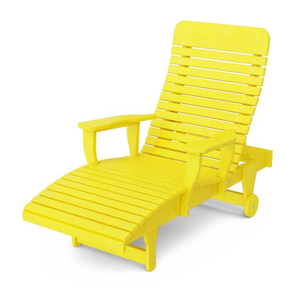 Wildridge Signature Lemon Yellow HDPE Plastic Outdoor Chaise Lounge LCC ...