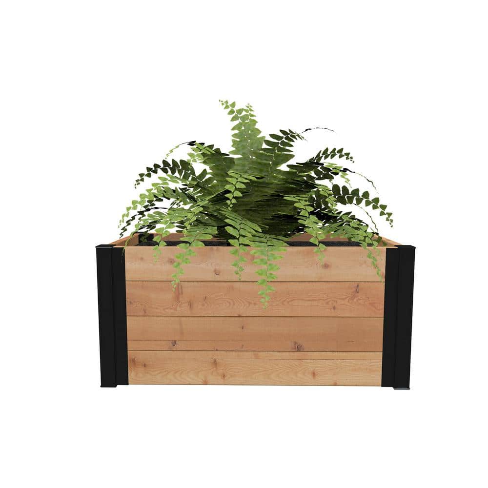 VITA Mezza 24"L x 12"W x 11"H Cedar Planter, Golden Brown, VT17728 ...