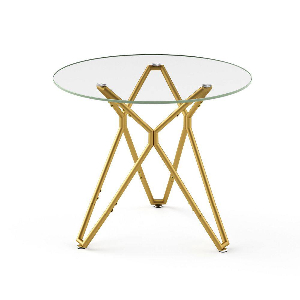 Modern Round Tempered Glass Dining Table with Easy Maintenance and ...