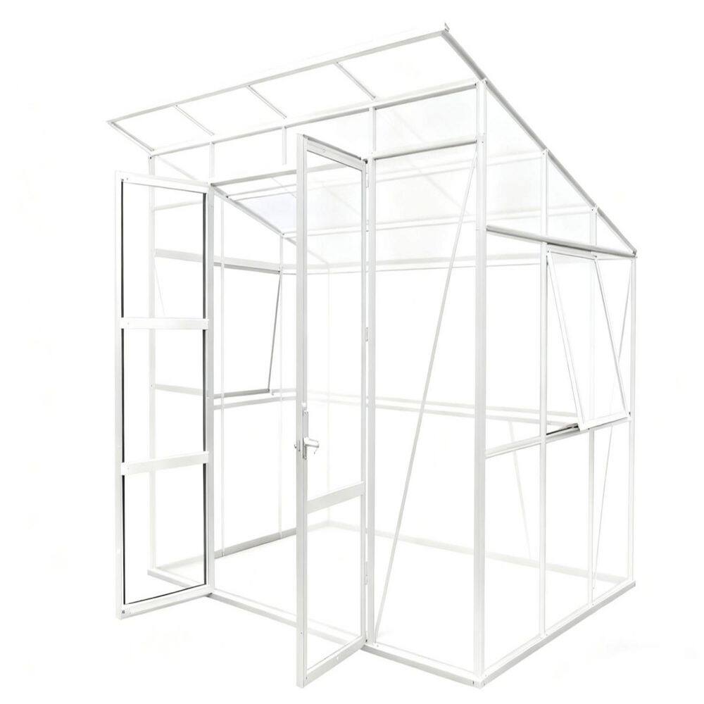 6 ft. x 10 ft. Walk-in Aluminum Greenhouse with Slopping Roof for ...