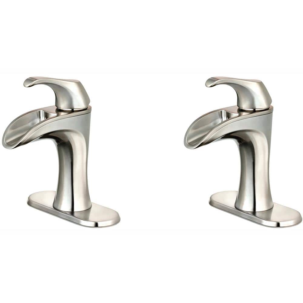 Pfister Brea Single Handle Single Hole Bathroom Faucet with Deckplate ...