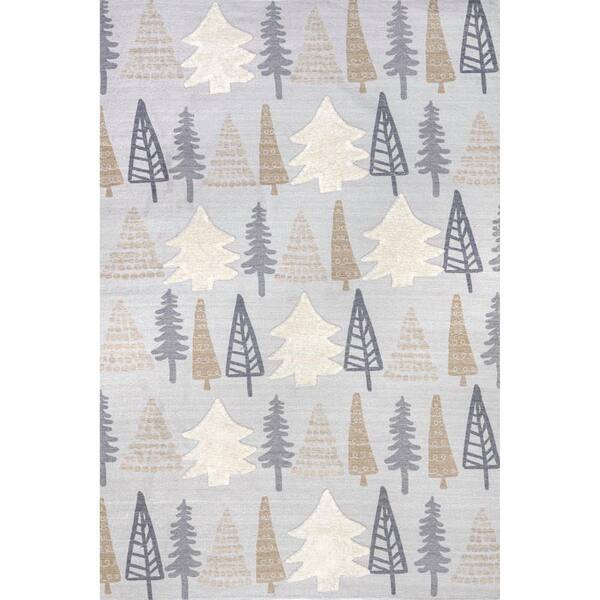 nuLOOM Quincy High-Low Winter Forest Area Rug Beige 2 ft. x 3 ft ...