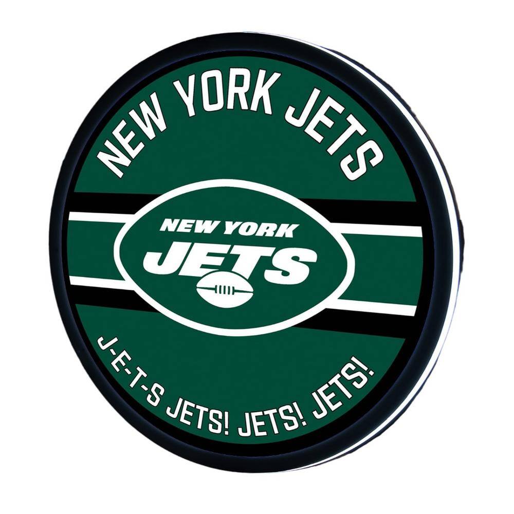 Evergreen New York Jets 15 in. Round Plug-in LED Lighted Sign ...