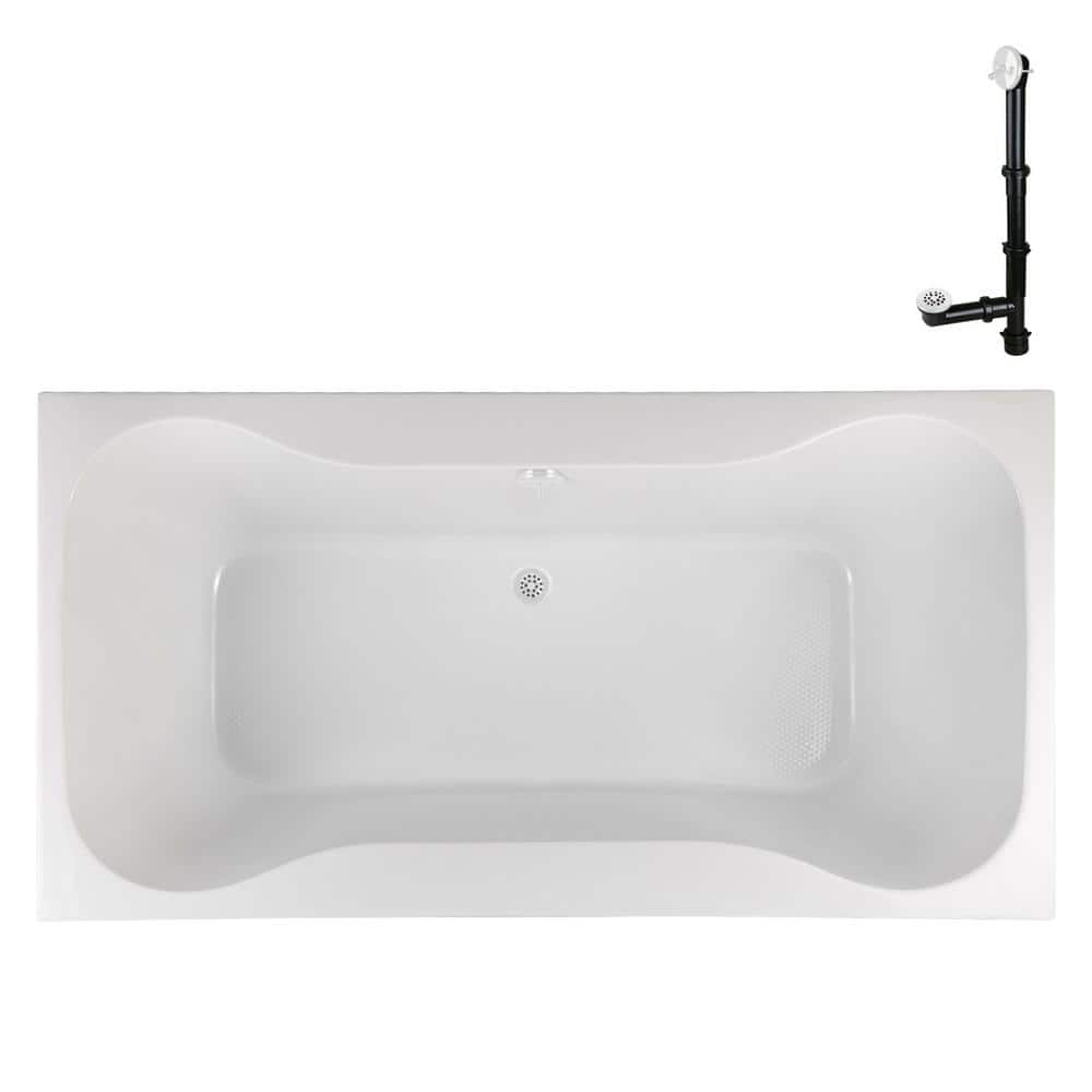 Streamline N-4500-772-WH 72 in. x 36 in. Rectangular Acrylic Soaking ...