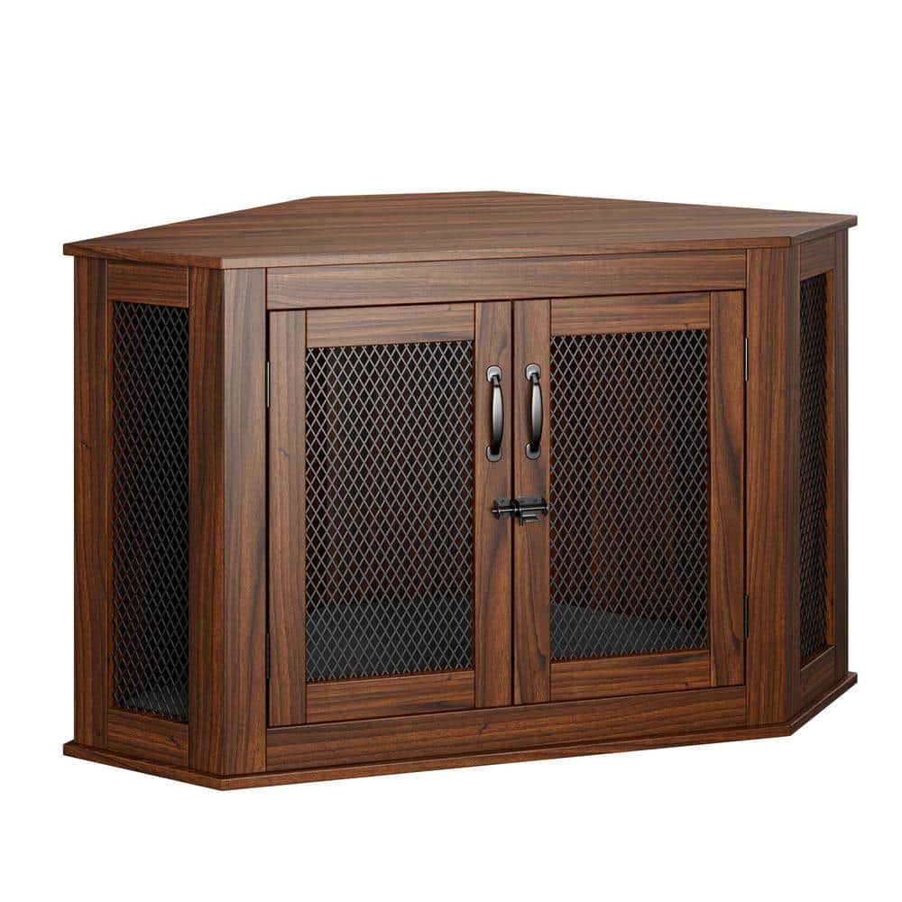FUFU&GAGA Furniture Corner Dog Crate with Cushion, Medium Small Dog ...