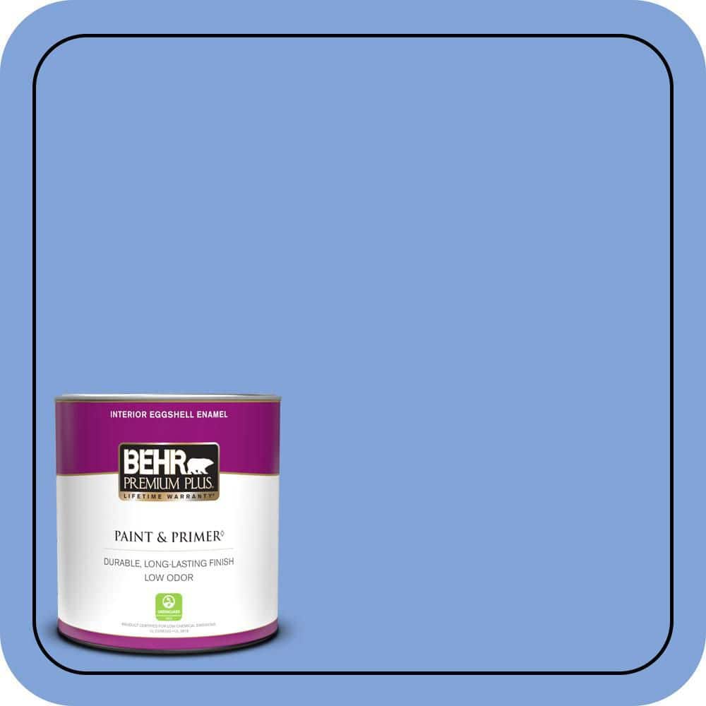 BEHR PREMIUM PLUS 1 qt. #P530-4 Periwinkle Eggshell Enamel Low Odor ...