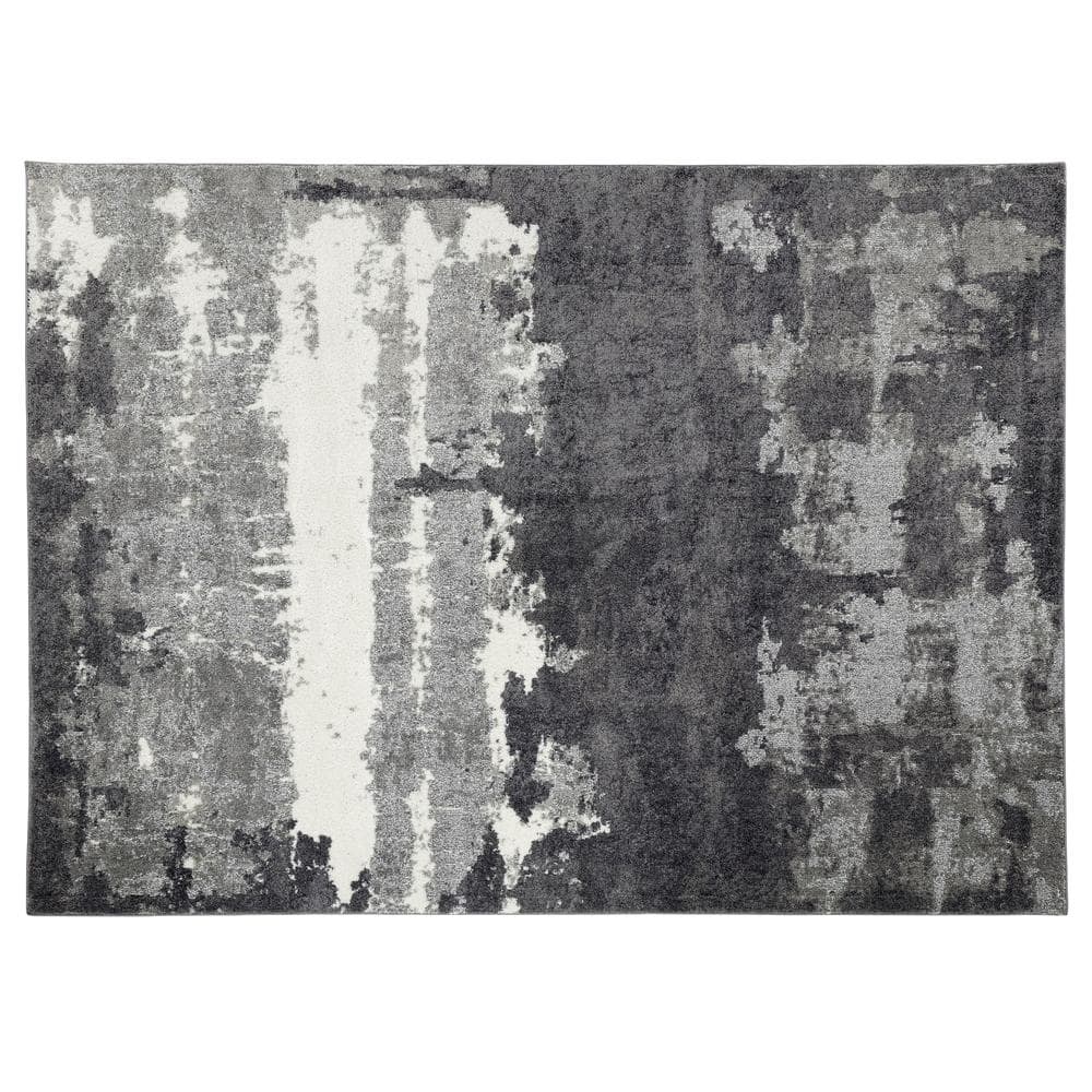 Home Decorators Collection Brome Gray 5 ft.3 in. X 7 ft. 3 in. Abstract ...